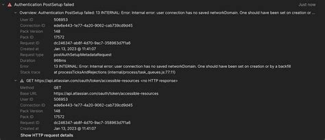 13 Internal Error Internal Error User Connection Has No Saved