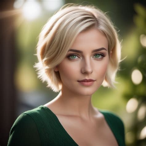 Stunning Green Eyed Blonde Looking Aside Stable Diffusion Online