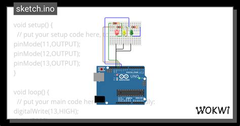 SIMULASI LAMPU LL BREADBOARD Wokwi ESP32 STM32 Arduino Simulator