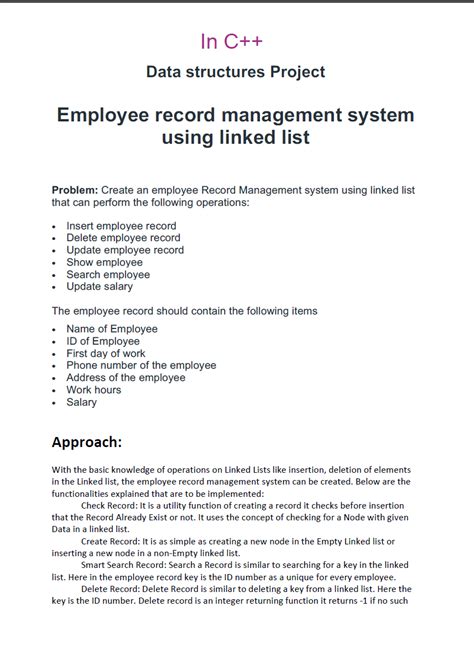 solved in c data structures project employee record