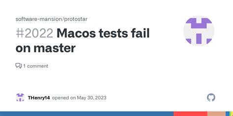 Macos Tests Fail On Master · Issue 2022 · Software Mansionprotostar