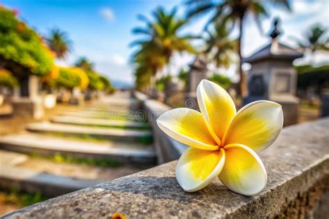 Yellow Frangipani Flower In Public Cemetery Stock Image Image Of