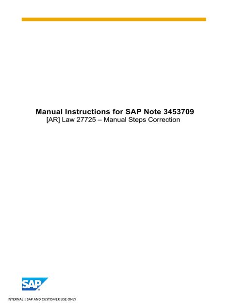 Manual Instructions For Sap Note 3453709 Pdf