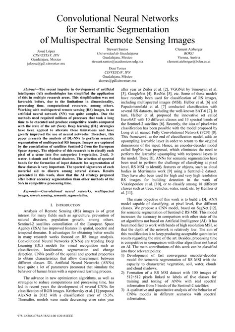 Pdf Convolutional Neural Networks For Semantic Segmentation Of Multispectral Remote Sensing Images
