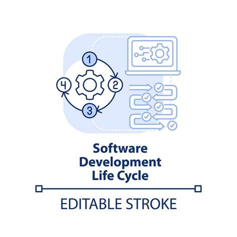 Software Development Life Cycle Light Blue Concept Icon Programming
