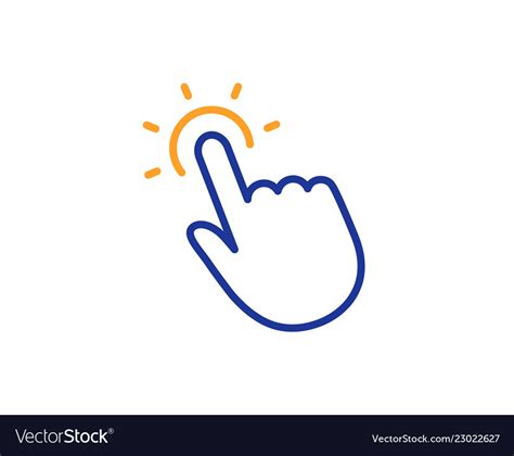 Touchpoint Line Icon Click Here Sign Royalty Free Vector