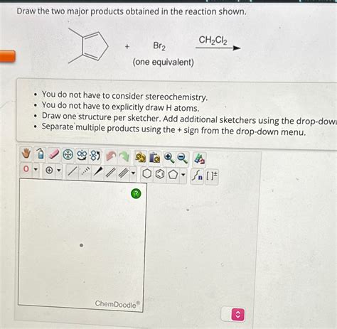 Solved Draw the two major products obtained in the reaction | Chegg.com
