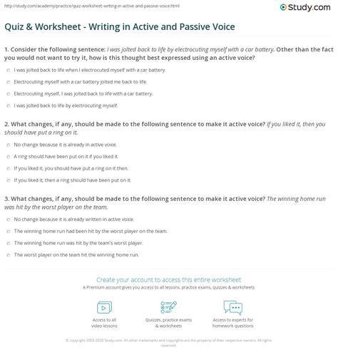 Active And Passive Voice Quiz With Answers Pdf