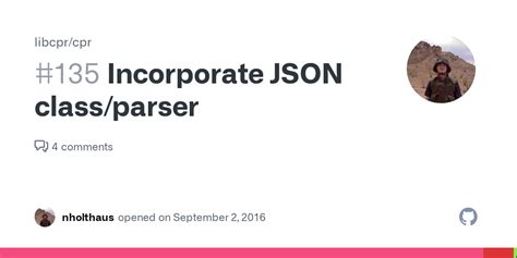 Incorporate Json Class Parser Issue Libcpr Cpr Github