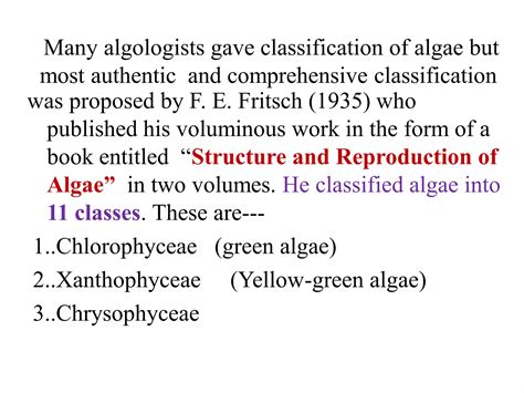 Classification Of Algae Ppt