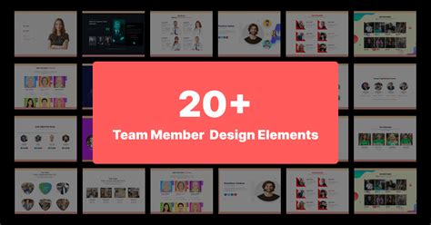 Team Member Widget Design Element Bundle Bundle · Creative Fabrica