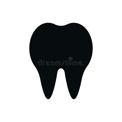 Black Tooth Icon Bone Dental Formation In Mouth Stock Vector