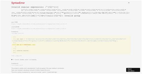 Json Pcre Codesandbox