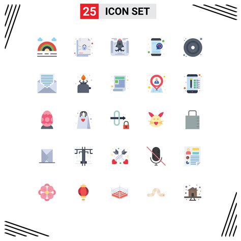 25 Thematic Vector Flat Colors And Editable Symbols Of Communication