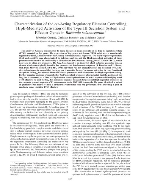 Pdf Characterization Of The Cis Acting Regulatory Element Controlling
