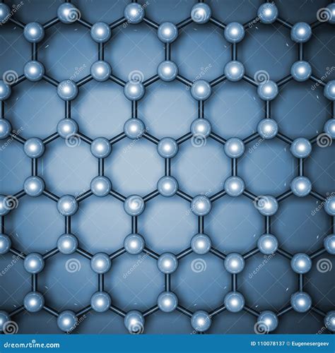 Graphene Layer Structure Top View 3d Stock Illustration