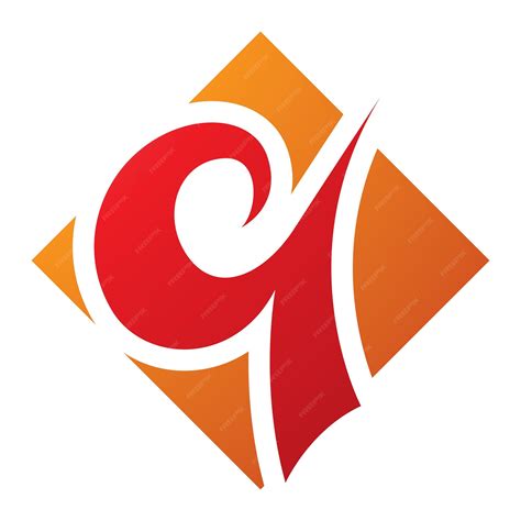 Premium Vector Orange And Red Diamond Shaped Letter Q Icon