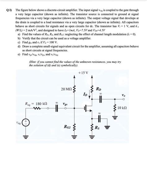 solved i the figure below shows a discrete circuit