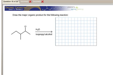 Solved Draw The Major Organic Product For The Following
