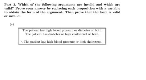 solved part 3 which of the following arguments are invalid and which