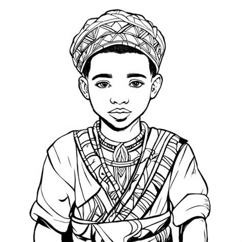 Descarga Niño Con Traje Africano Páginas Para Colorear En Línea