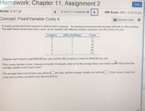 Solved Homework Chapter 11 Assignment 2 Save Score 0 Of 1
