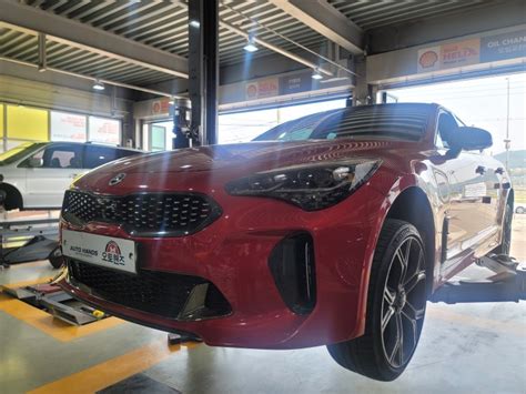 기어 스팅어 브레이킹시 차체 떨림 증상 브레이크디스크로터 열변형으로 인한 브레이크디스크연마 작업 수원화성오산 오토핸즈 네이버 블로그