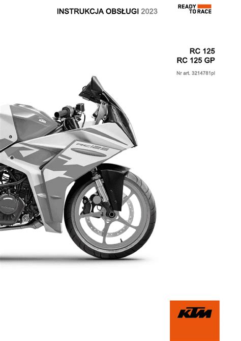 2023 Ktm Rc 125 Instrukcja Obsługi Pdf 135 Stron