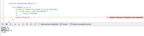 Swift Cast Cgfloat To Int In Extension Binaryfloatingpoint Stack
