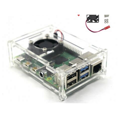 acrylic case for raspberry pi 3 model b with cooling fan slot