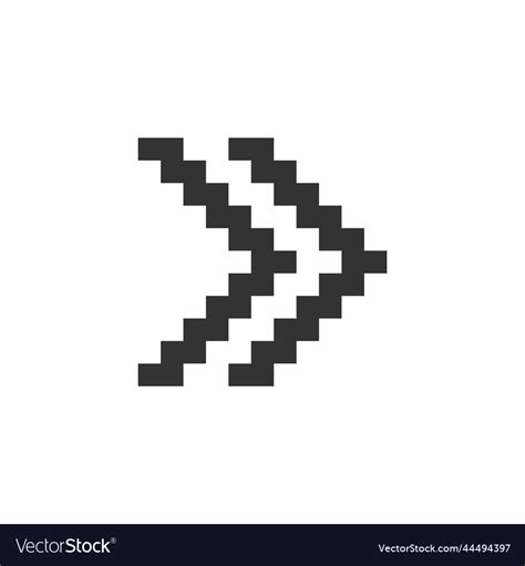 Right Double Arrow Pixelated Ui Icon Royalty Free Vector