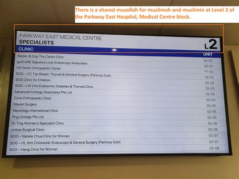 Parkway East Hospital Musollah Musollahs Suraus In Singapore