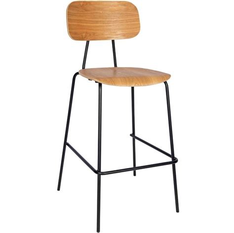 High Stools With Back Aylesbury Black Steel Frame