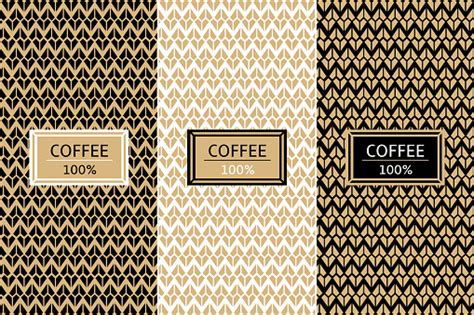 커피 패키지 서식 파일 벡터를 설정합니다 로얄 라벨 디자인에 대 한 완벽 한 패턴의 럭셔리 컬렉션입니다 커피숍 포장지 코코아 콩 과자 음료 제품에 대 한 태그 커피 마실