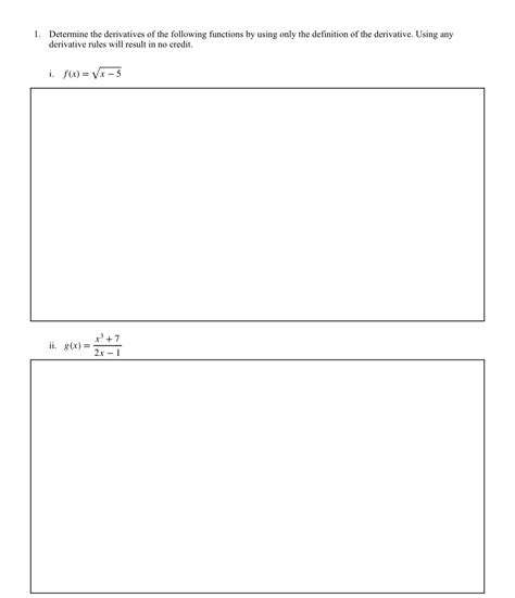 Solved Determine The Derivatives Of The Following Functions Chegg