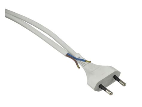 Przewód Kabel Elektryczny 2m 2x0,75mm2 z wtyczką EURO Biały (PRZ-2M-2X0 ...