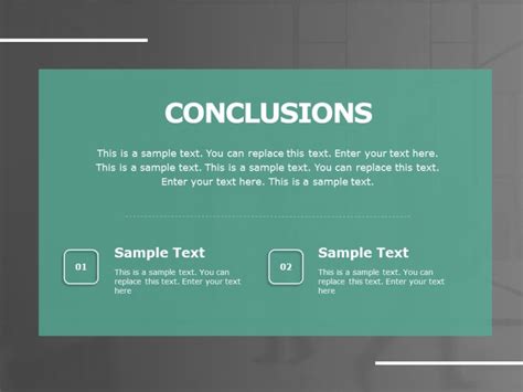 Teal Conclusion Summary Layout With Numbered Highlights Slide Template Powerpoint Templates