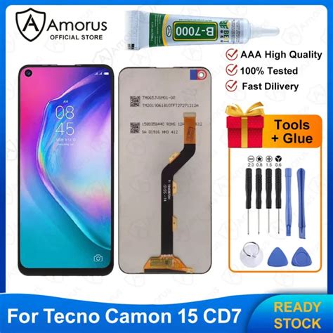 Amorus Lcd For Tecno Camon 15 Cd7 Lcd Screen And Digitizer Assembly Replacement Part Lazada Ph