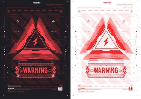 Premium Vector Caution Futuristic Skifi Ui Design Elements In Modern