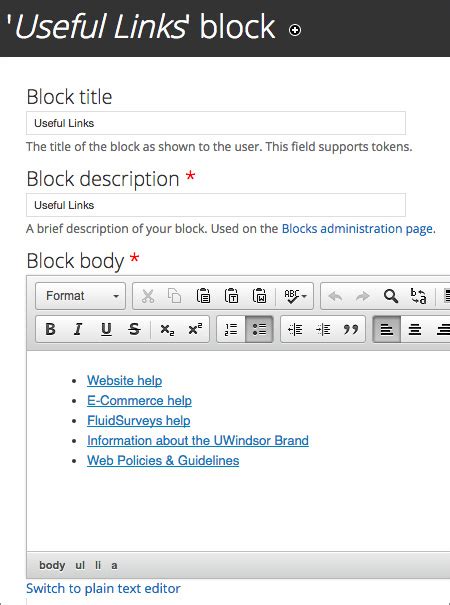 Editing A Block Support For Website Editors