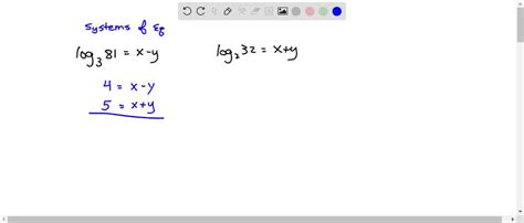 SOLVED If Log X Y And Log X Y Determine The Values Of X And Y