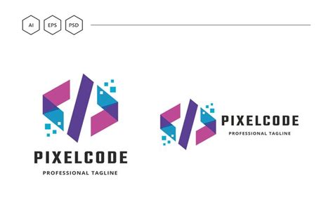 Pixel Code Logo Template