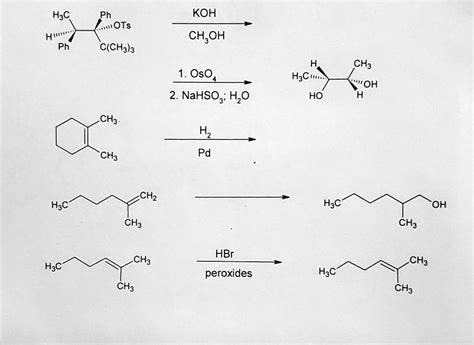 Solved H3c Ph Ots Koh H Ph Ch C Oh C Ch3 3 1 Oso Hzcm Ho Oh 2 Nahso Hzo Cha Hz Pd Chz
