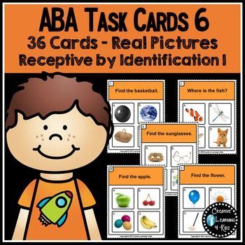Receptive Identification 1 Task Cards Aba Special Education