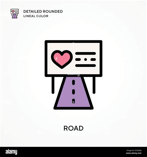 Road Detailed Rounded Lineal Color Modern Vector Illustration Concepts Easy To Edit And