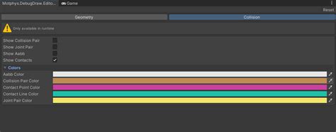 Motphys Physics Debugger 用户手册 Motphys Debug Draw Editor 2 0 0 beta 8