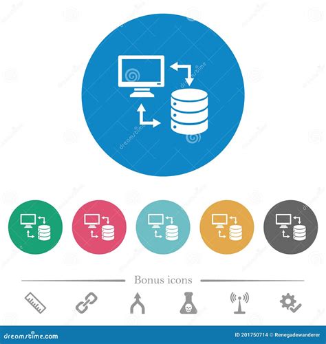 Syncronize Data With Database Flat Round Icons Stock Vector Illustration Of Icons Send 201750714