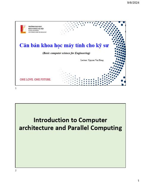 Lecture 2 Computer Architecture Course 2024 1 Pdf Parallel