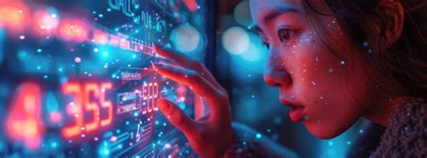 Premium Ai Image Woman Interacting With Advanced Futuristic Digital Interface