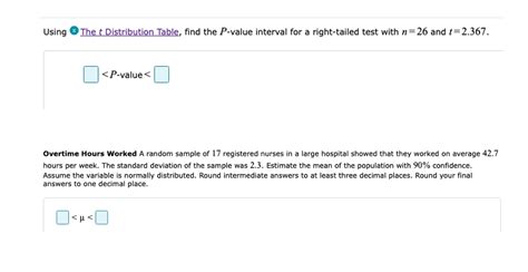 Solved Using ≅ The T Distribution Table Find The P Value